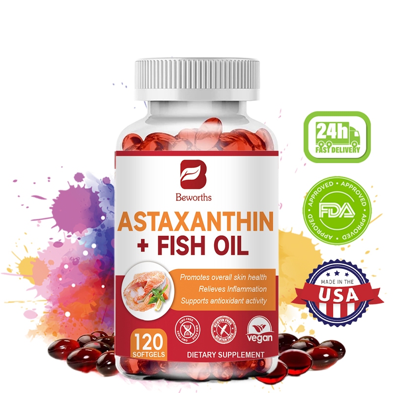 Astaxanthin Capsules strong antioxidant heart benefits prevents UV ...