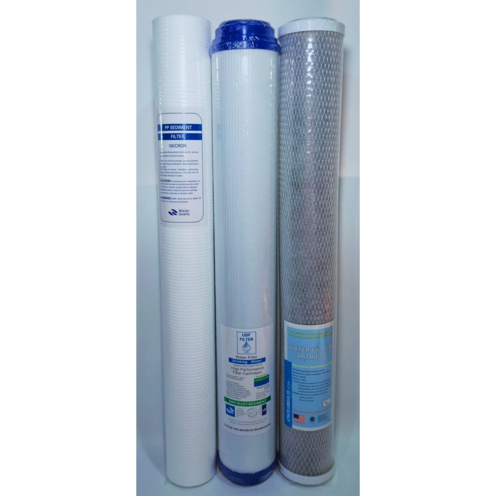 3 pcs set - All 20 inches Filters - CTO20 / UDF-GAC 20 / PP20 1 micron ...