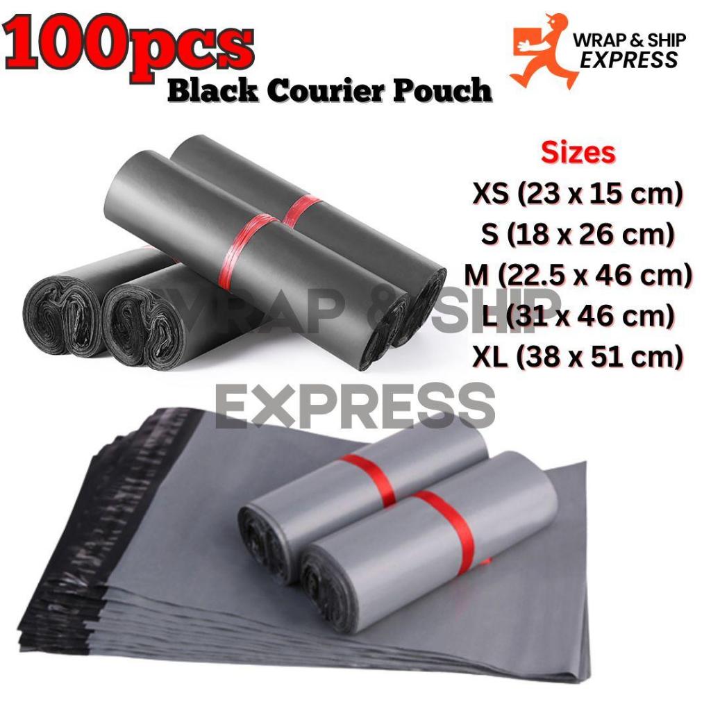 100pcs Pack Black Courier Pouch Shipping Waterproof Office Parcel Pouch ...