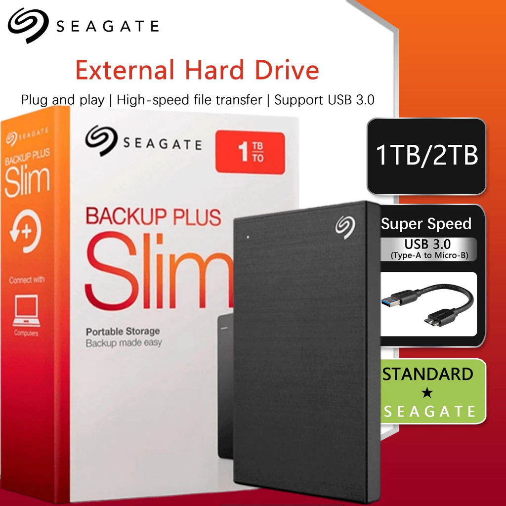 Seagate Hard Drive Slim Hard disk USB 3.0 1TB/2TB Expansion HDDPortable ...