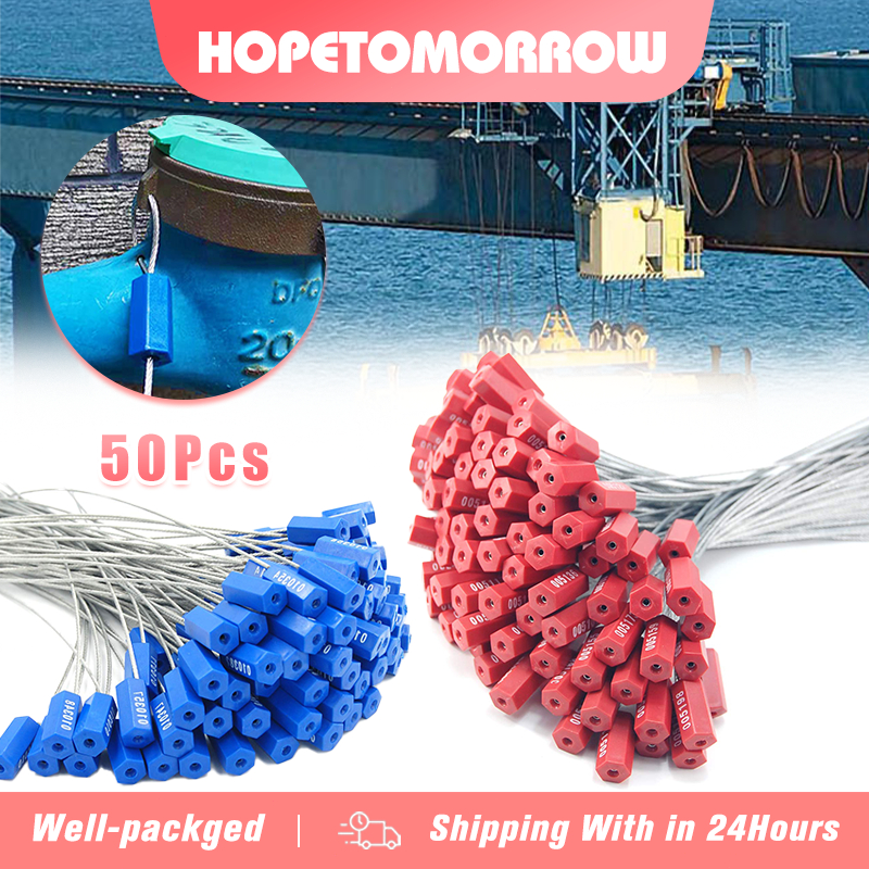 50Pcs 30 cm Steel Security Cable Wire Seals,Numbered Anti-Tamper Tags ...