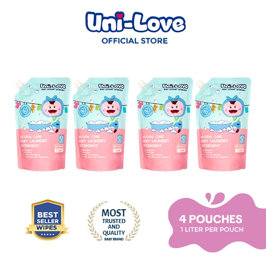UniLove Baby Laundry Detergent 1L (Powder Scent) Pack of 4 | Shopee ...
