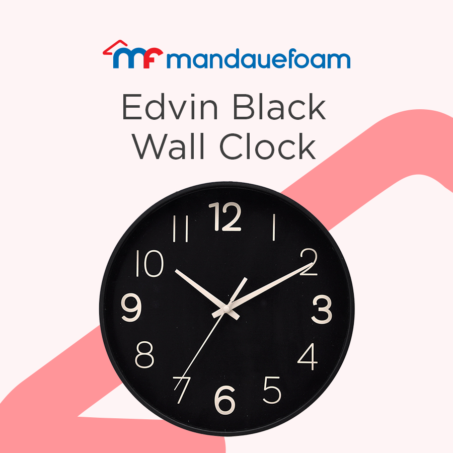 Mandaue Foam Edvin Black Wall Clock | Shopee Philippines