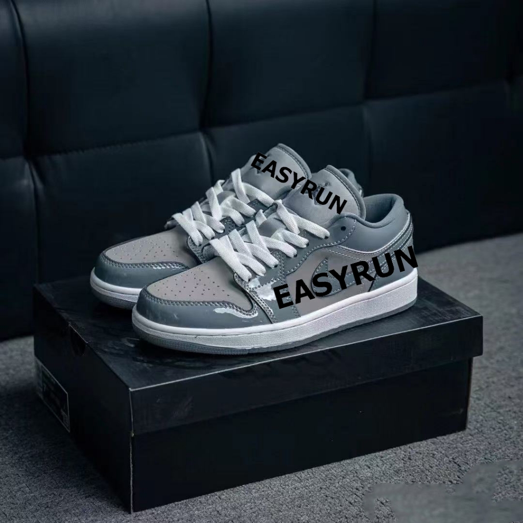 EASYRUN UA Shoes Jor/dan 1 Patent Cool Grey Lowcut Casual Shoes For Men ...
