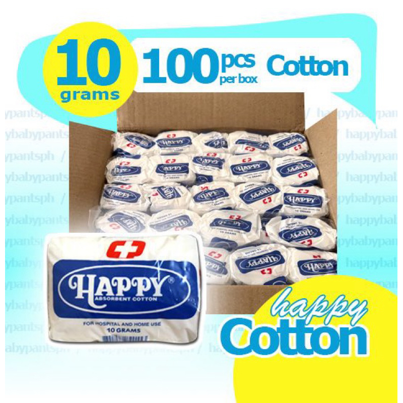 Happy Cotton 10g (100pcs) | Shopee Philippines