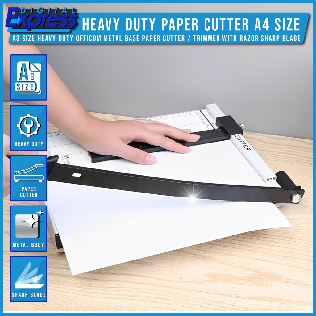 Officom Paper Cutter Metal & Wood Base A4 A3 A5 B3 B4 B5 Size Heavy ...