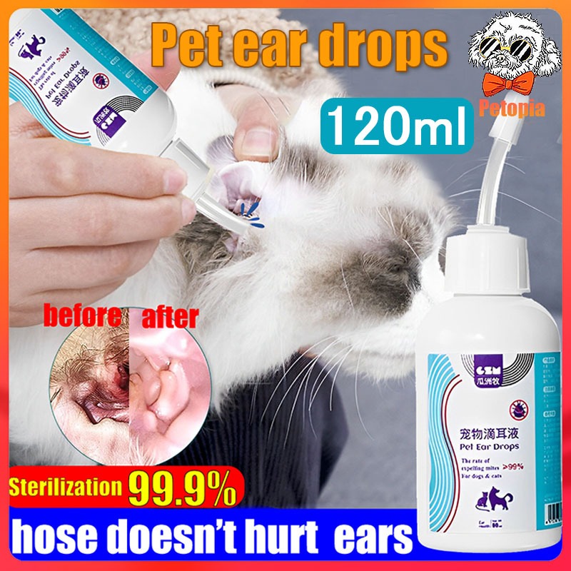 Pet Ear Drops For Eliminate Ear Mites Treating Ear Canal Odor Pus And ...