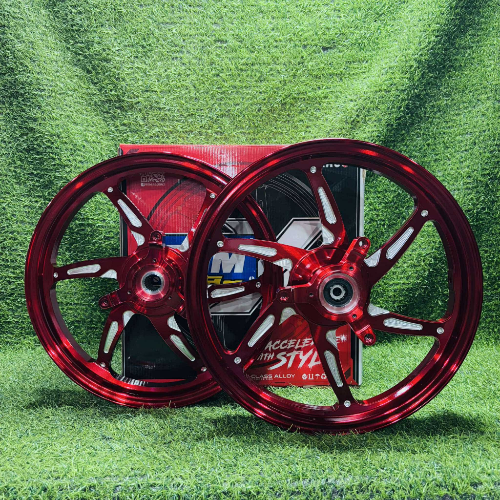 BOM RANGSIT BOMX DRACO CNC MAGS NMAX V2 14S RED F:1.85-14 R:2.15-14 6 ...