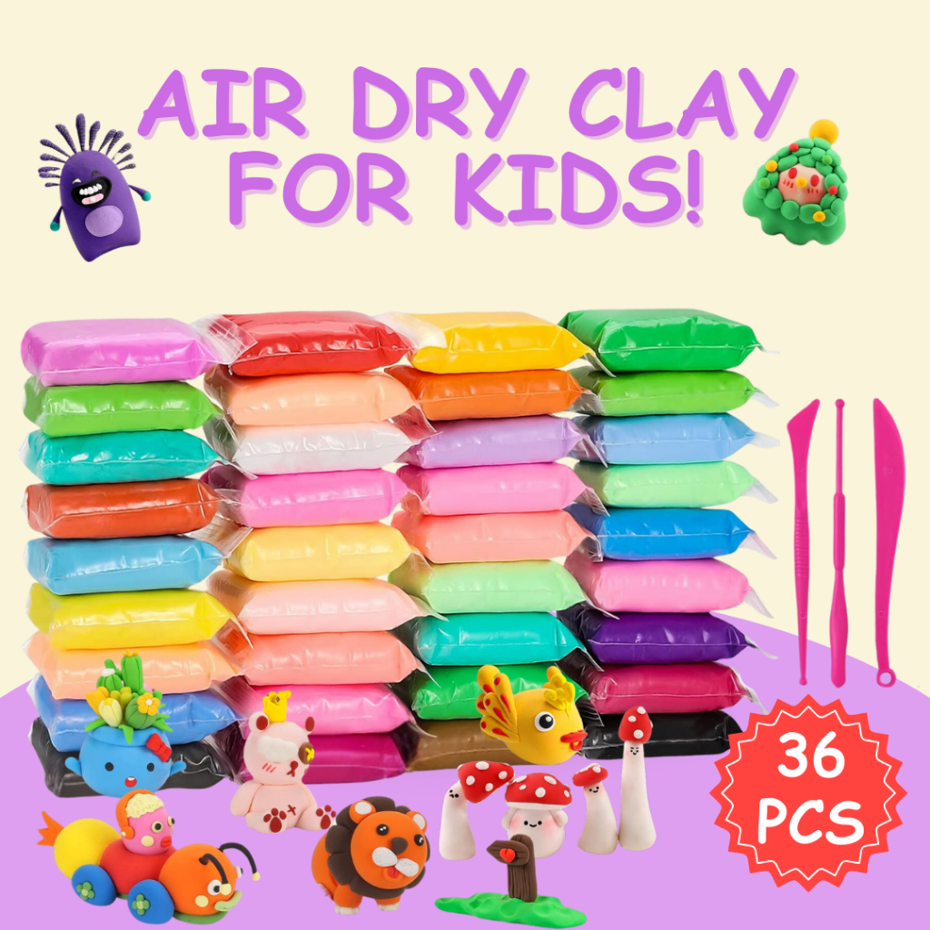 Super Lightweight Air Dry Modeling Clay Kit ( 36 Colors ) DIY Light Air ...