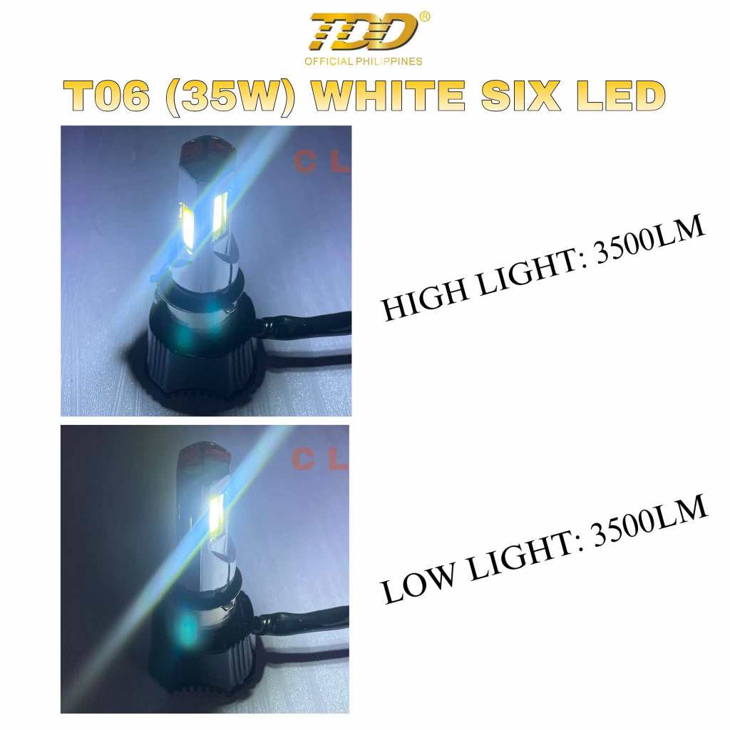 TDD T06 35W ALL WHITE UNIVERSAL MOTORCYCLE HEADLIGHT | Shopee Philippines