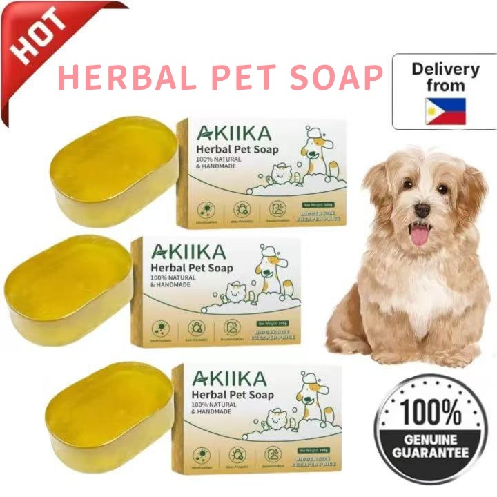 Akiika Herbal Pet Soap 200g for Dogs and Cats 100% Natural Handmade ...