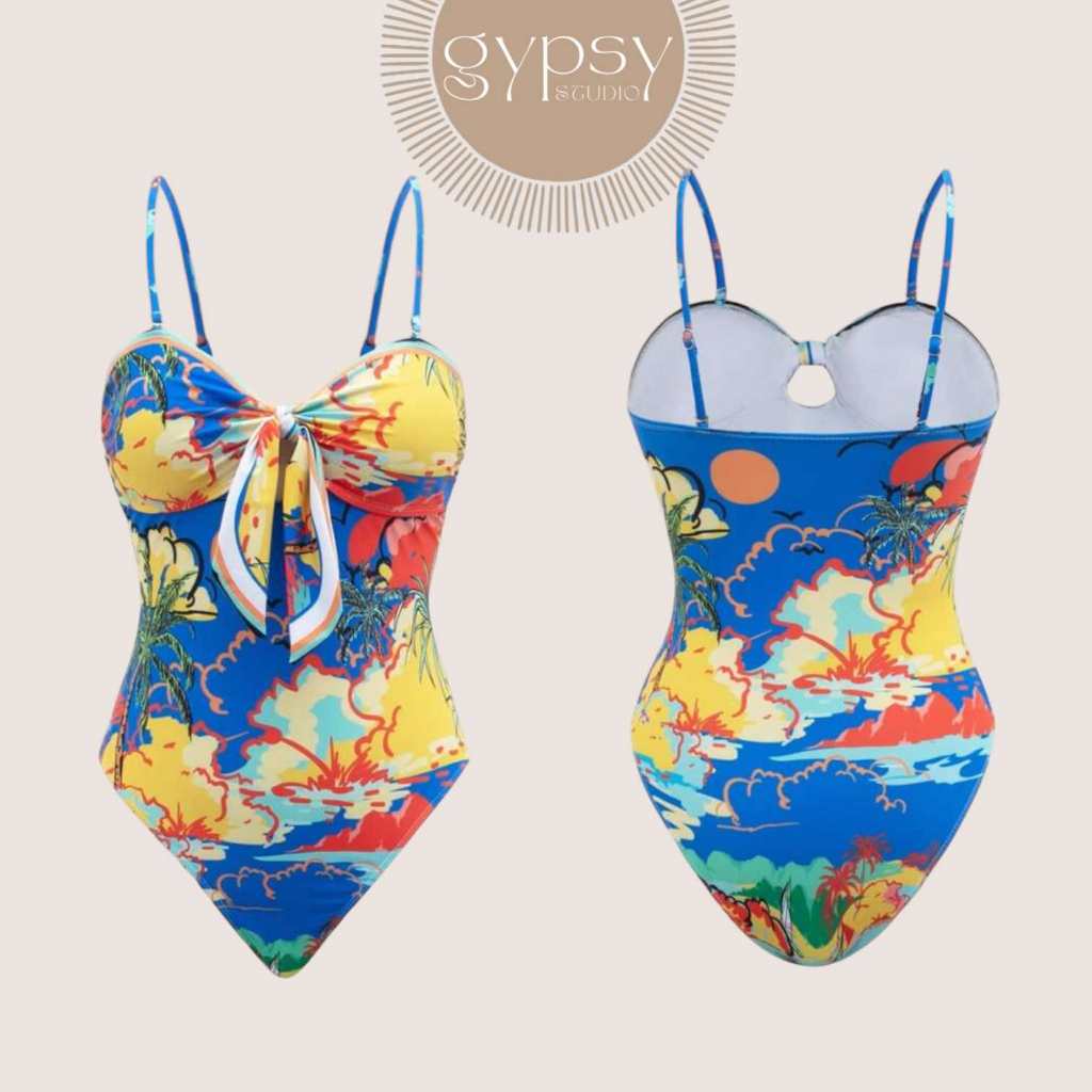 GYPSY Swim Vibrant Tropical Printed One Piece Swimsuit | Shopee Philippines