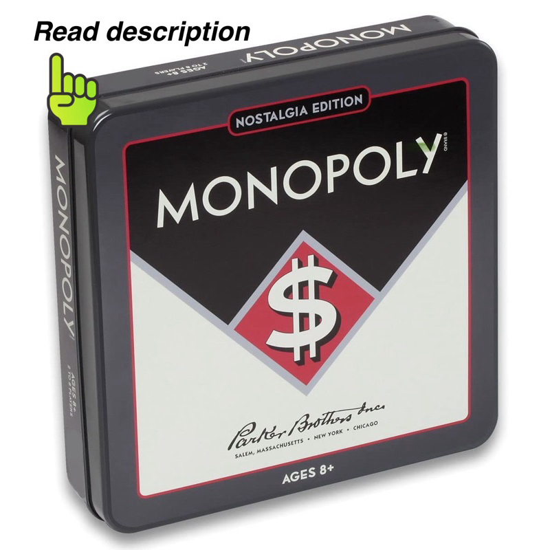 WS Game Company Monopoly Nostalgia Edition Board Game in Collectible ...