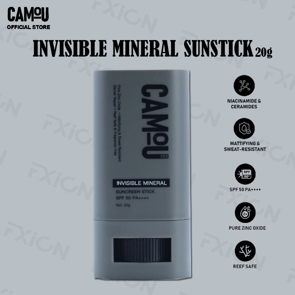 Camou Men's Mineral Sun Stick SPF 50 PA++++ Pure Zinc Oxide 20g ...