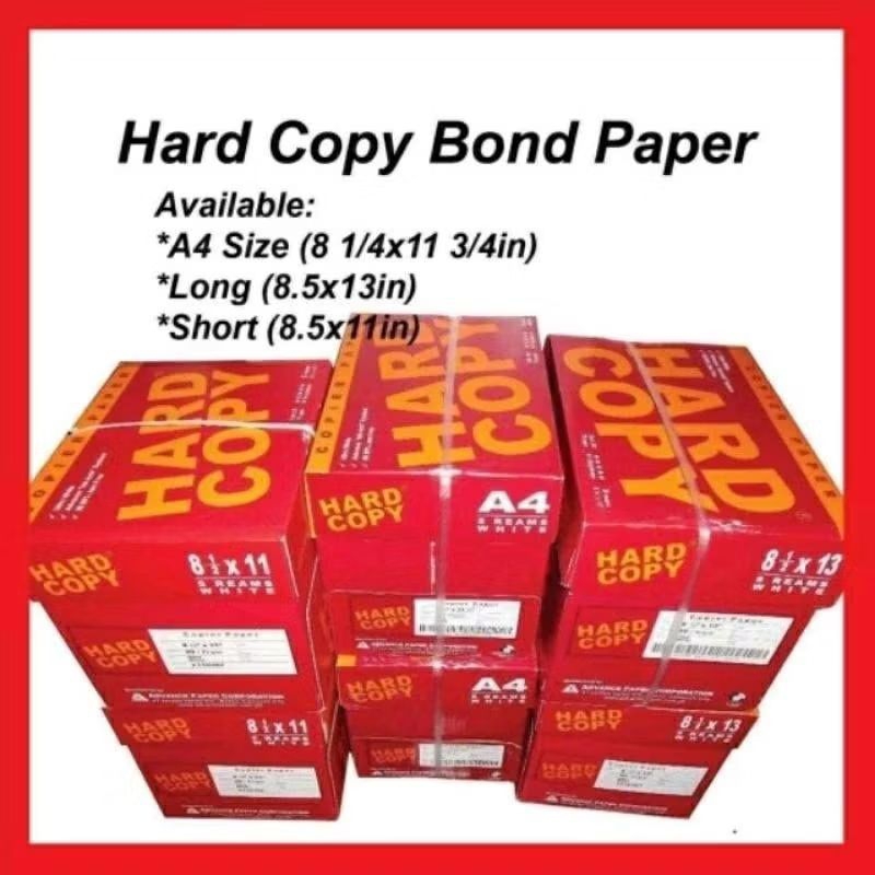 hardcopy bond paper 70gsm short/A4/long sold per ream 500sheets ...