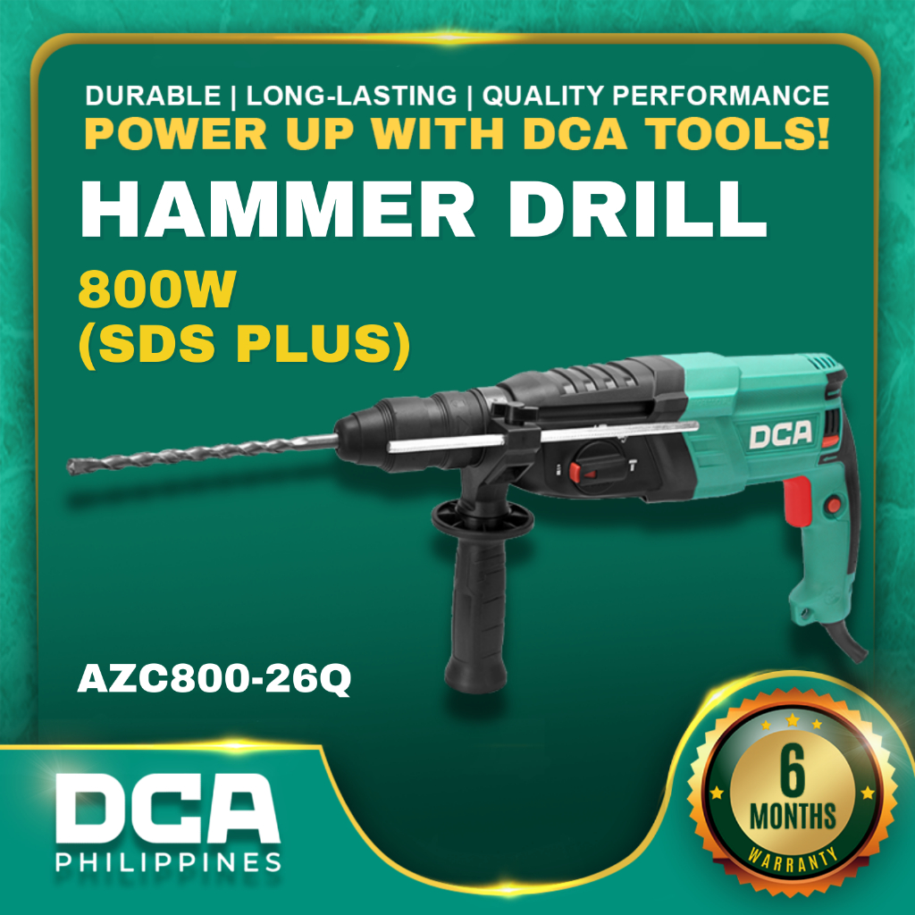 DCA AZC800-26Q Hammer Drill 800W - Power Tool for Concrete, Masonry ...