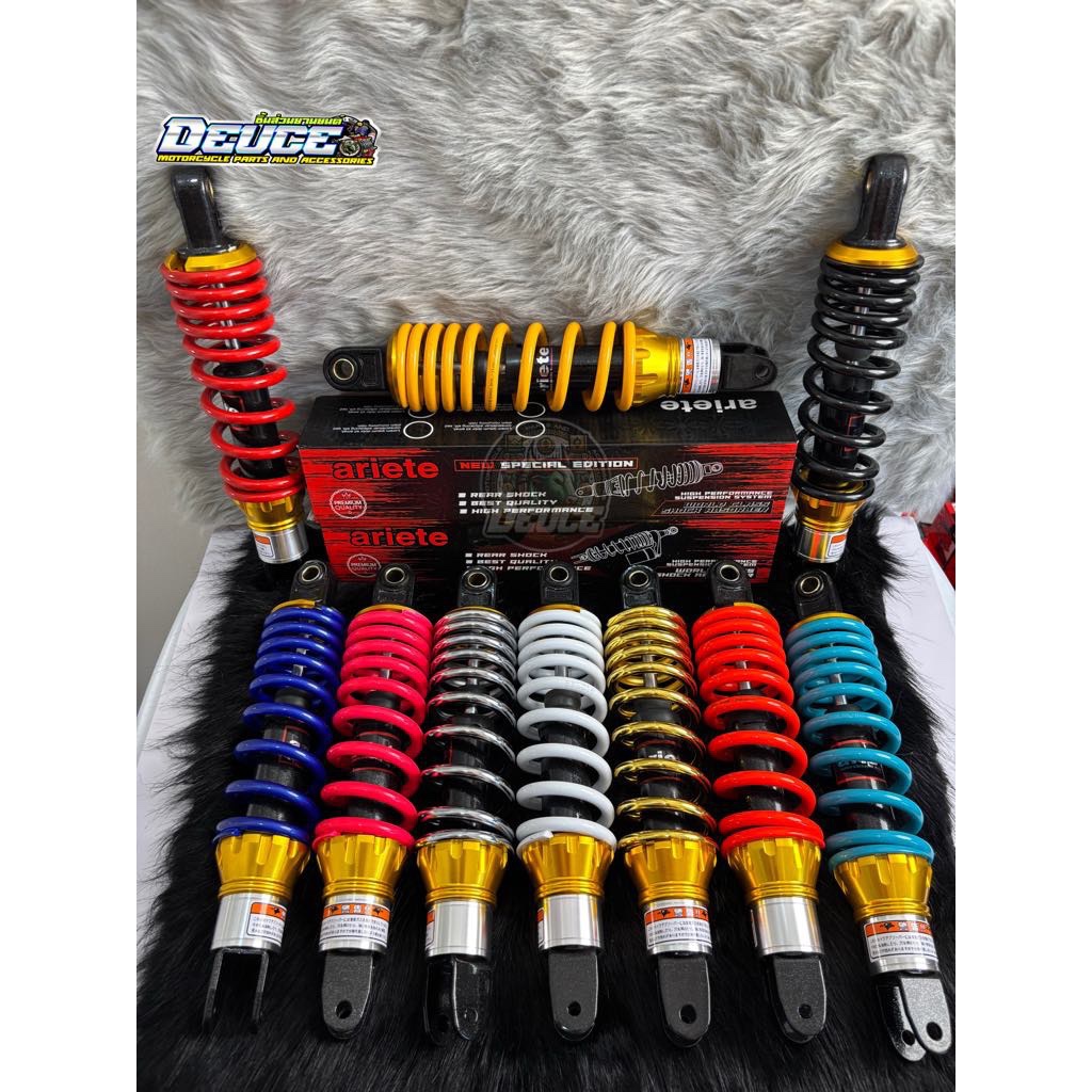 ARIETE REAR SHOCK ABSORBER 300MM MIO SPORTY/M3/MIO I125/CLICK/BEAT/SCOOPY/RUSI/SYM (BLACK SERIES ...