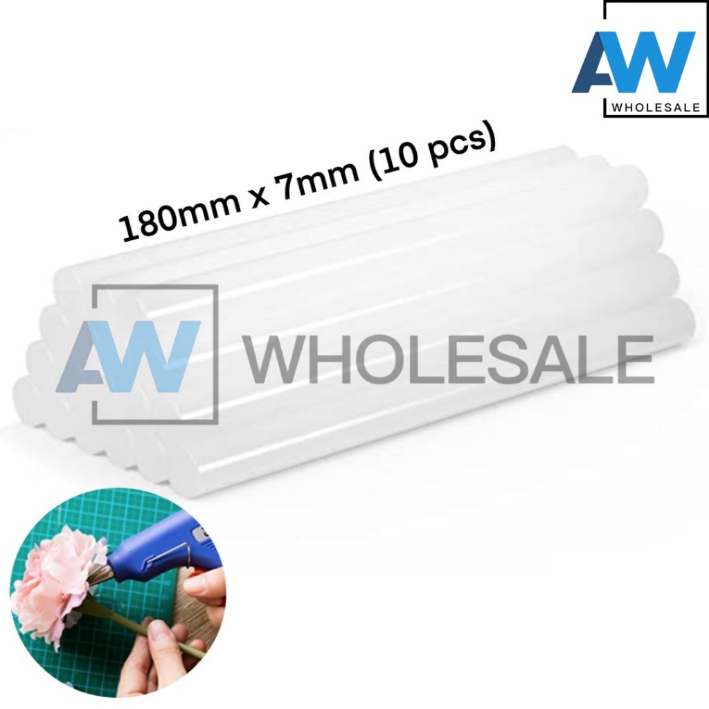 XP-61 [10 pcs] Small Glue Stick for Glue Gun (180mm x 7mm) Transparent ...