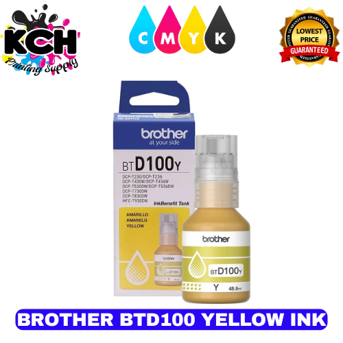 100% ORIGINAL Brother BTD100 Ink Bottle (BLACK/MAGENTA/YELLOW/CYAN ...