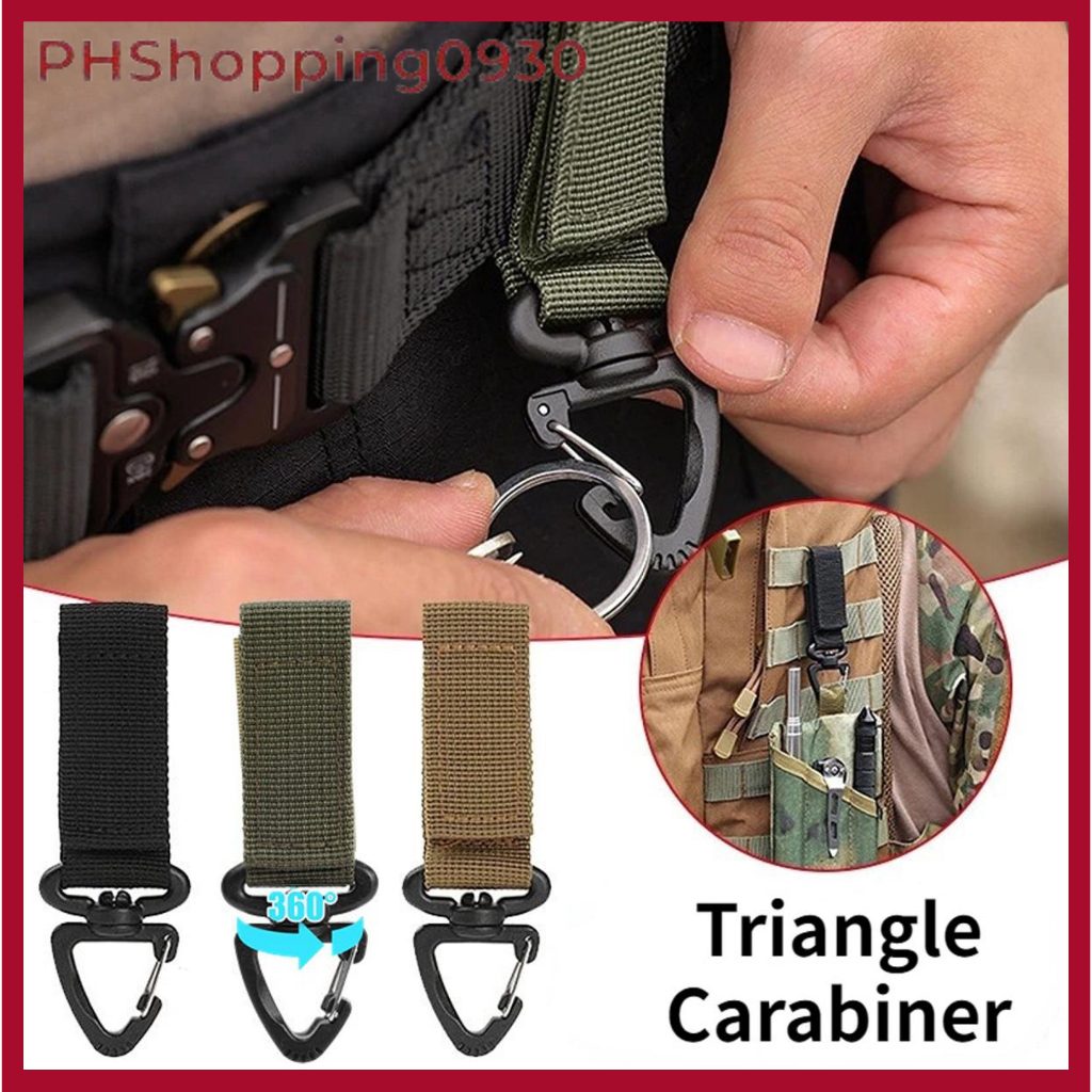 Multifunctional Nylon Webbing Triangle Carabiner 360 Degree Rotatable ...