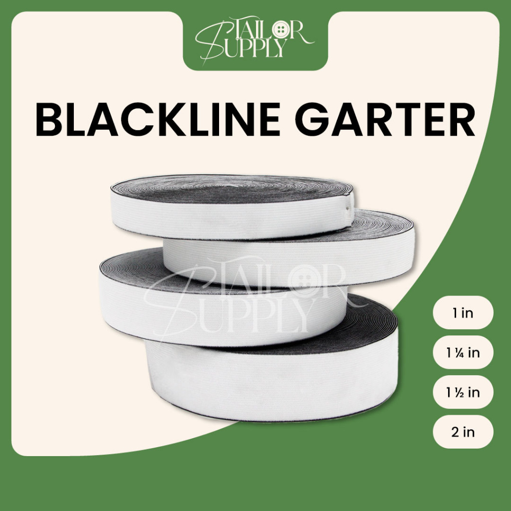 GARTER Blackline / Black Edge – Durable Elastic Band | Sold per Roll ...