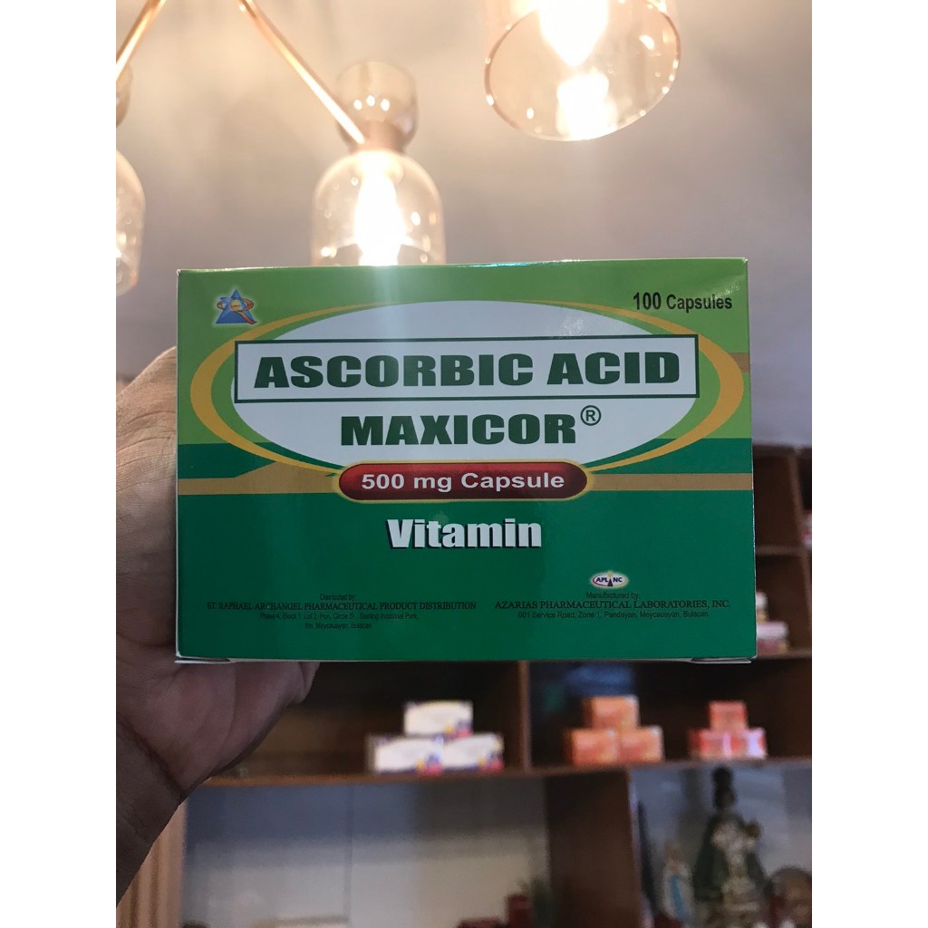 MAXICOR Ascorbic Acid 500mg Vitamin 100 Capsule | Shopee Philippines