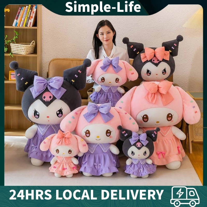 40cm Sanrio Cartoon Character Plushie Melody Kuromi Rainbow Color Plush ...