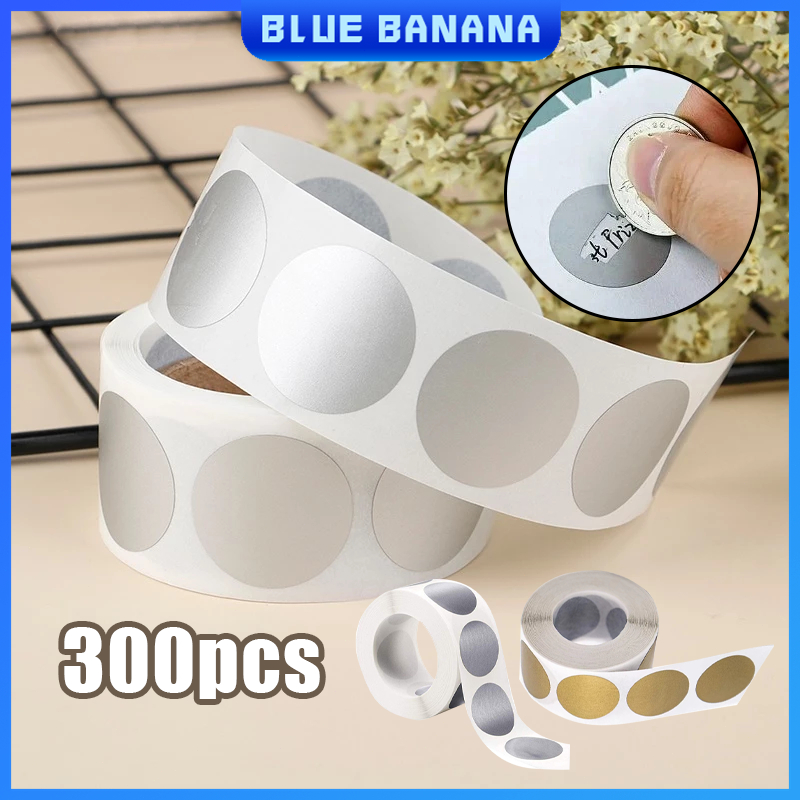 300Pcs/Roll 2.5cm Scratch Off Stickers Round DIY Scraping Labels ...