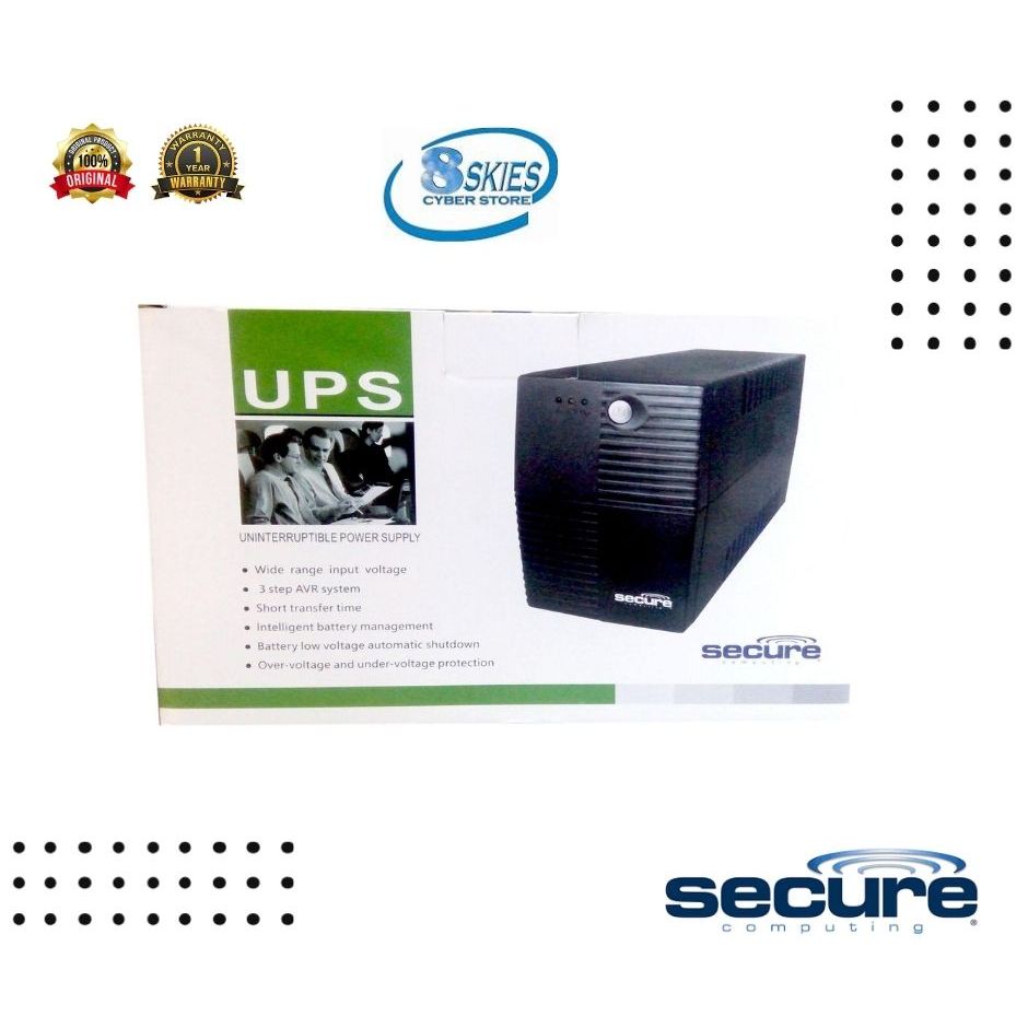 SECURE 650VA UPS (BLACK) with built in AVR | Shopee Philippines