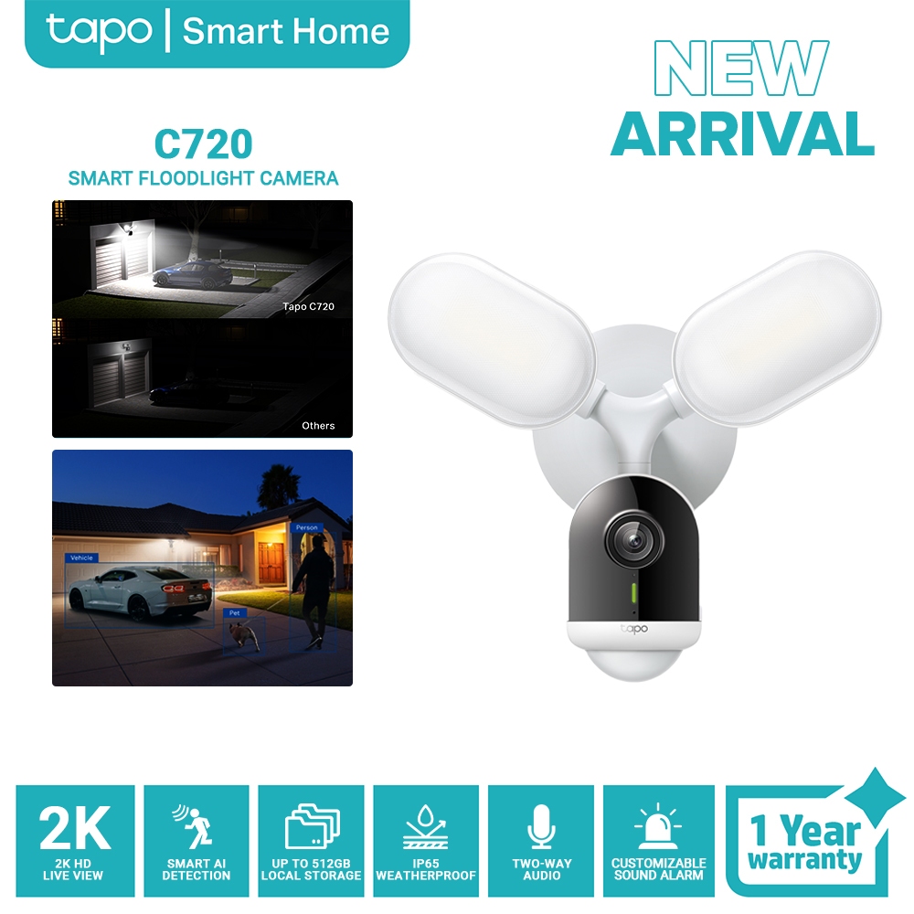 TP-Link Tapo C720 2K QHD Smart Floodlight Camera | Motion-Activated ...