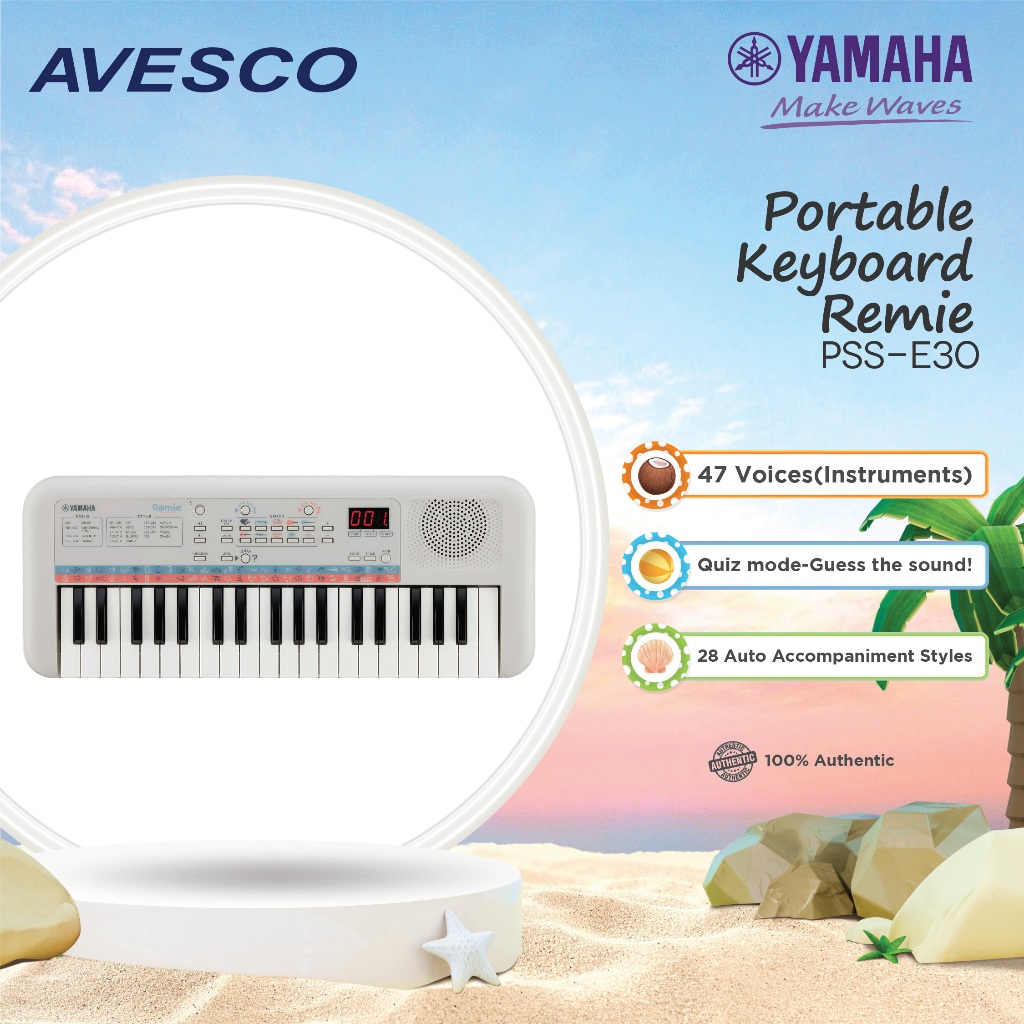 Yamaha Portable Digital Keyboard Remie | PSS-E30 | Mini-Sized Battery and USB Powered Keyboard ...