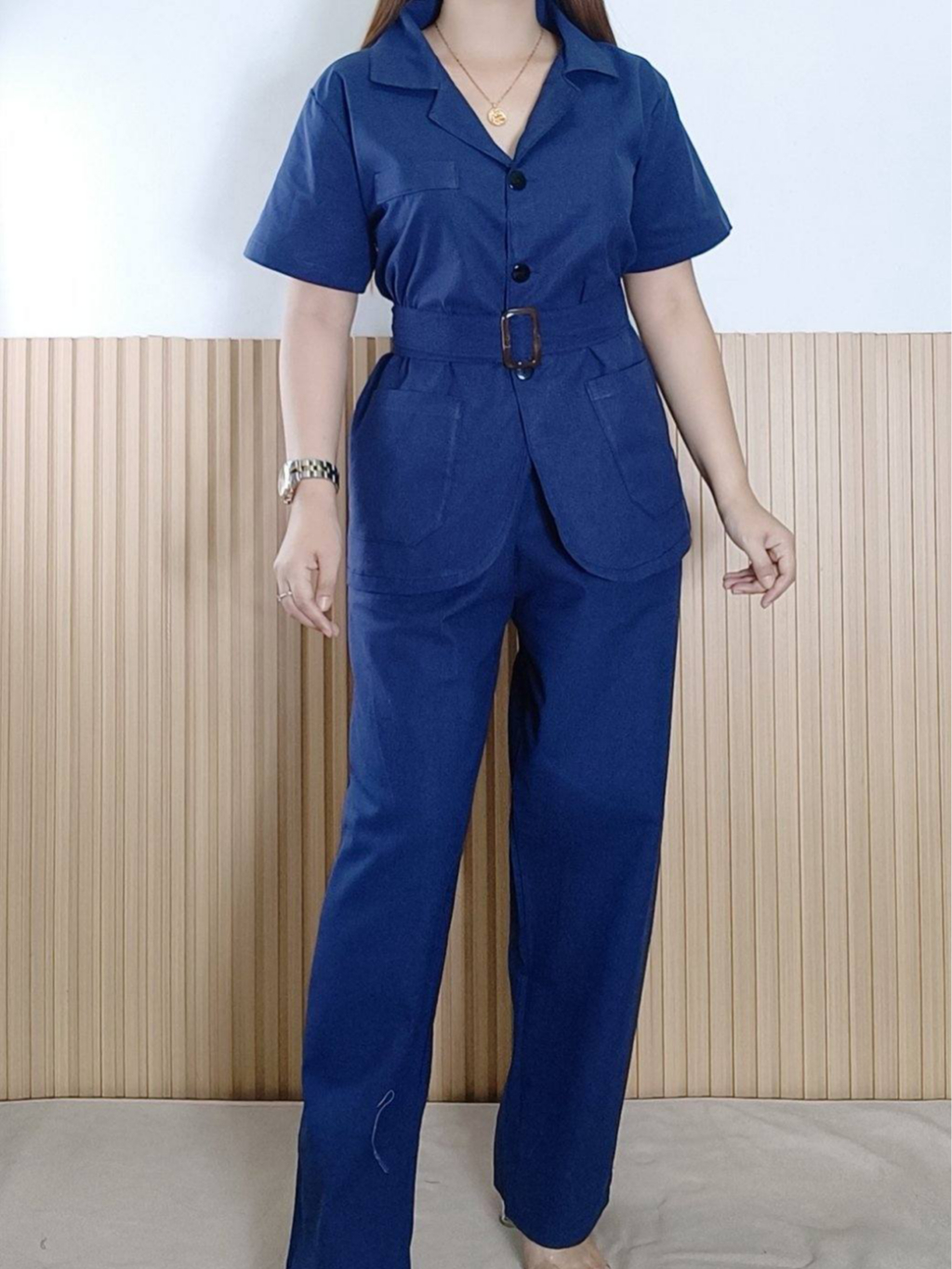 ATtrendS QUINN COORDS Blazer Collar Top & High Waist Pants Terno Set ...