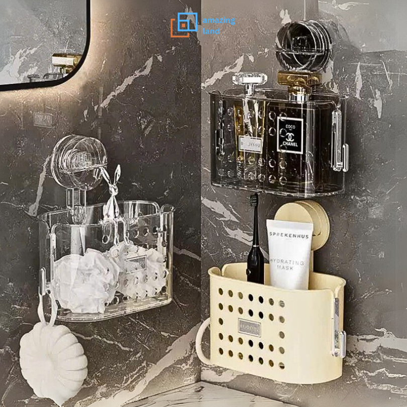 Bathroom Storage Rack Bathroom Caddy Basket with Suction Cups Shower ...