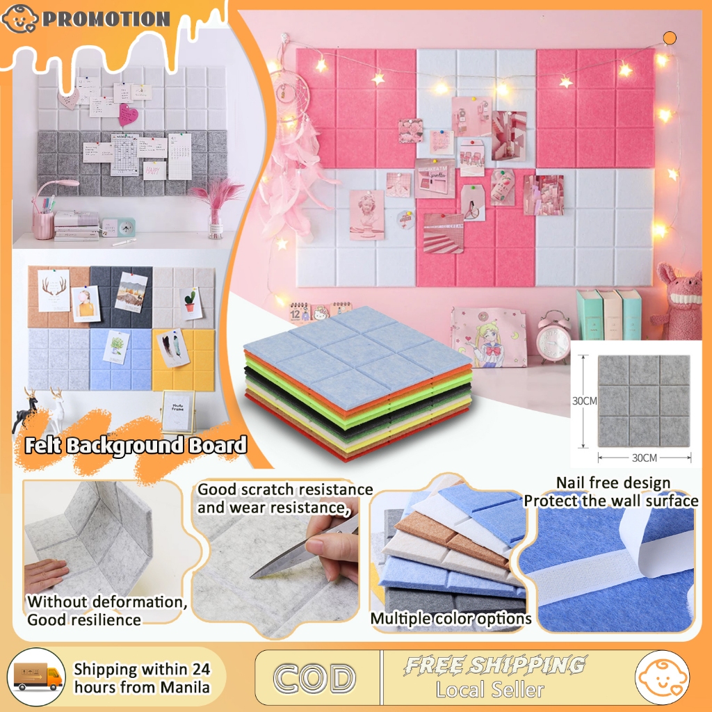 Felt Background Board DIY Grid Nordic Square Bulletin Cork Board ...