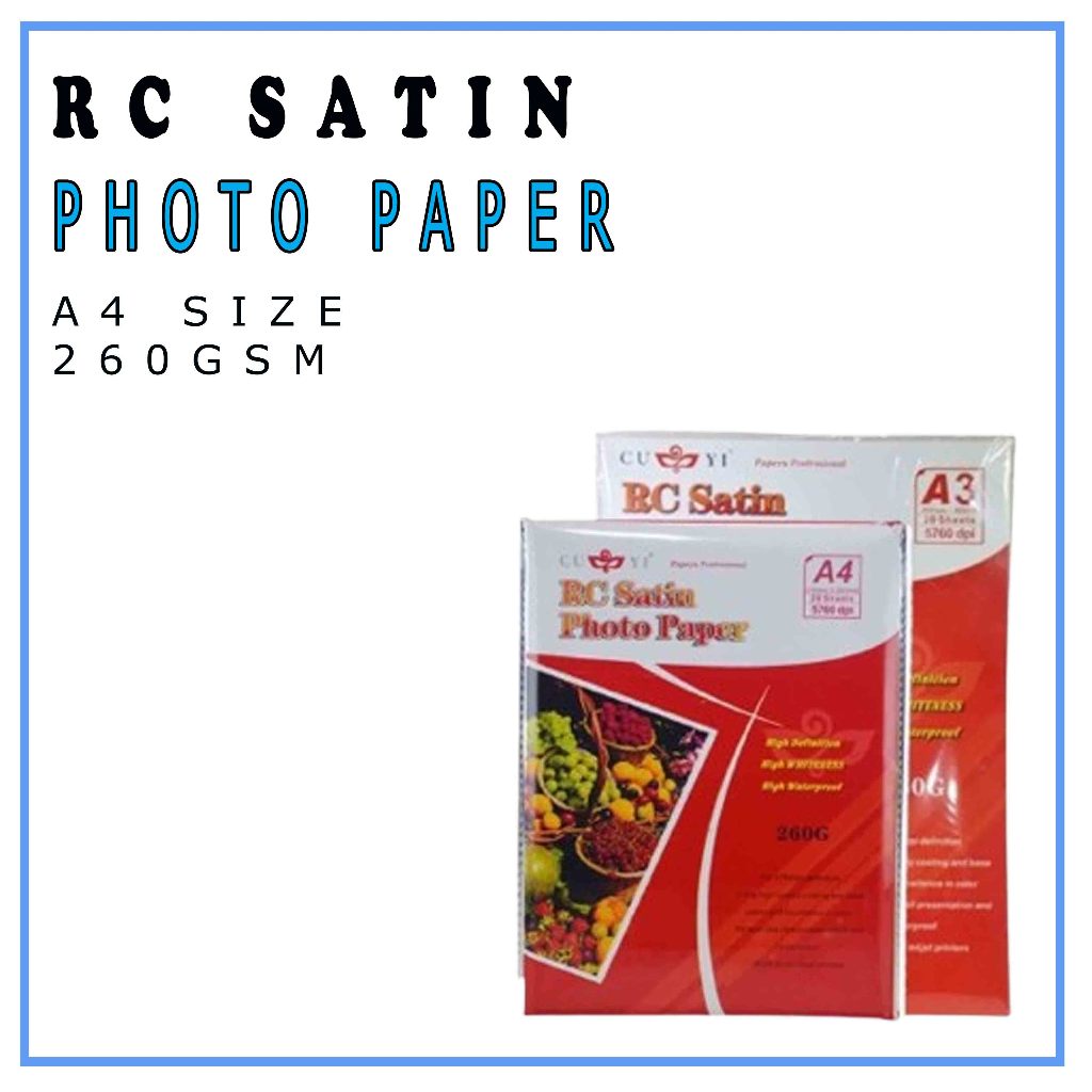 RC Satin Photo Paper A4|A3 260gsm | Shopee Philippines
