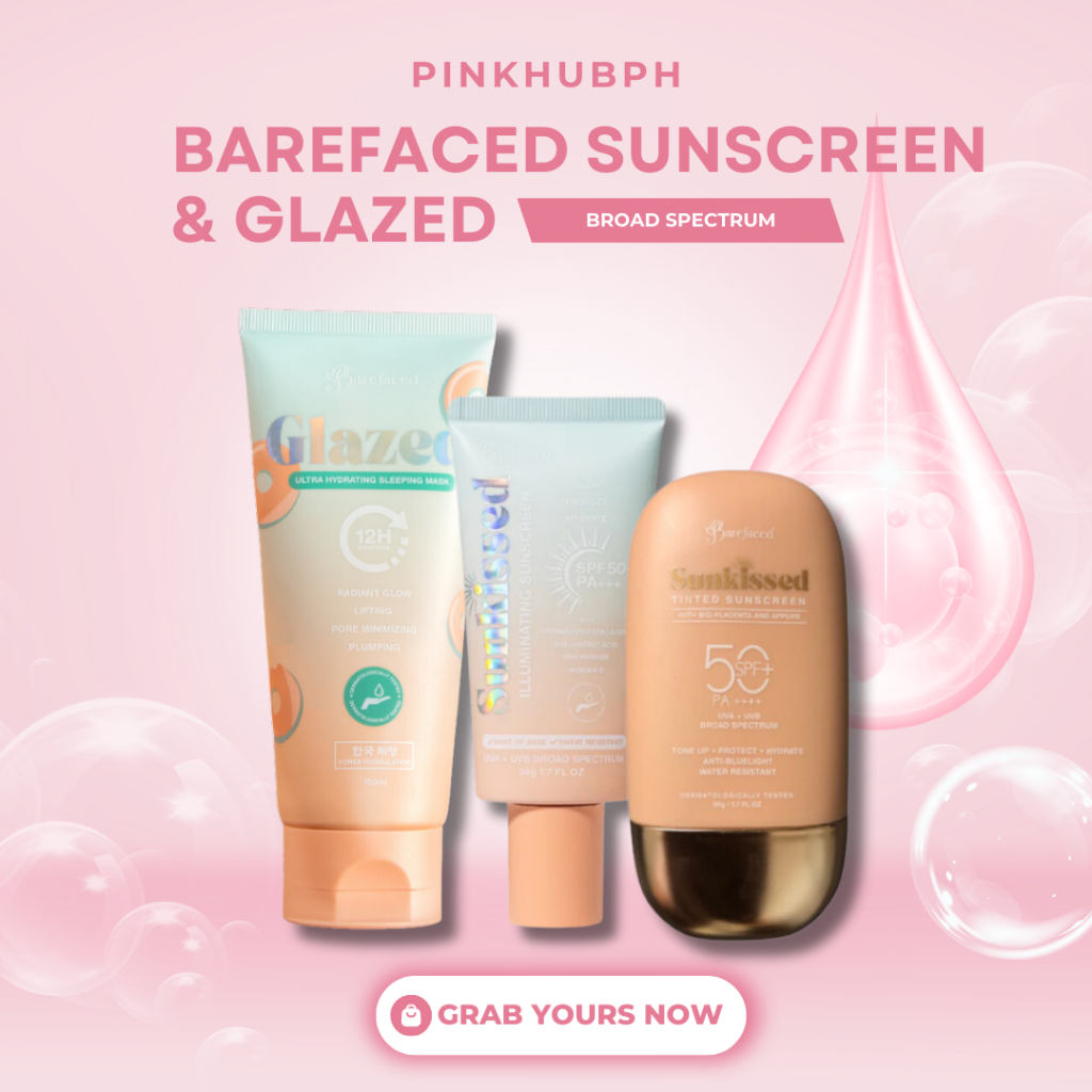 Barefaced Glazed Ultra Hydrating Mask 250g / Sunkissed Illuminating / Tinted Sunscreen SPF50 50g ...