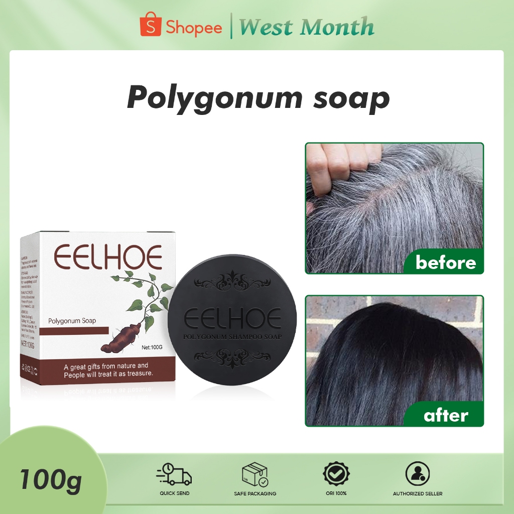 EELHOE Blackening Shampoo 100g Pampakapal ng Buhok Polygonum Soap Hair Grower Hair Growth Soap ...