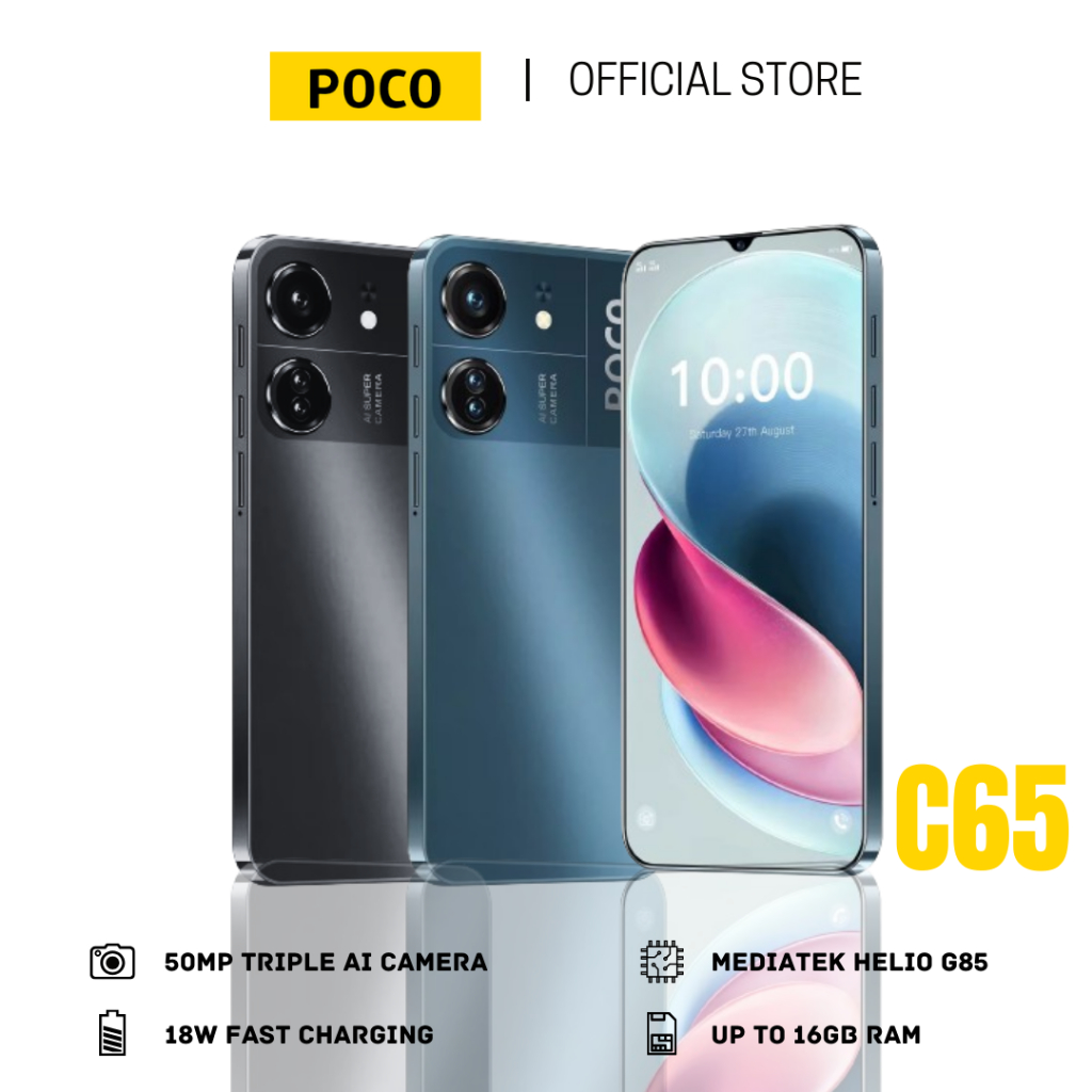 POCO C65 Smartphone 8+256GB 50MP AI Triple Camera Smooth 6.74" 90Hz Display Massive 5000mAh ...