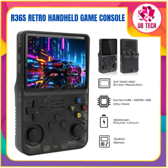 R36S Retro Handheld Video Game Console Linux System 3.5 Inch IPS Screen 128GB Portable Handheld ...