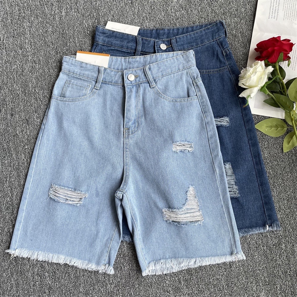 Ripped Shorts for woman Women's Frayed High Waist Denim pants ...