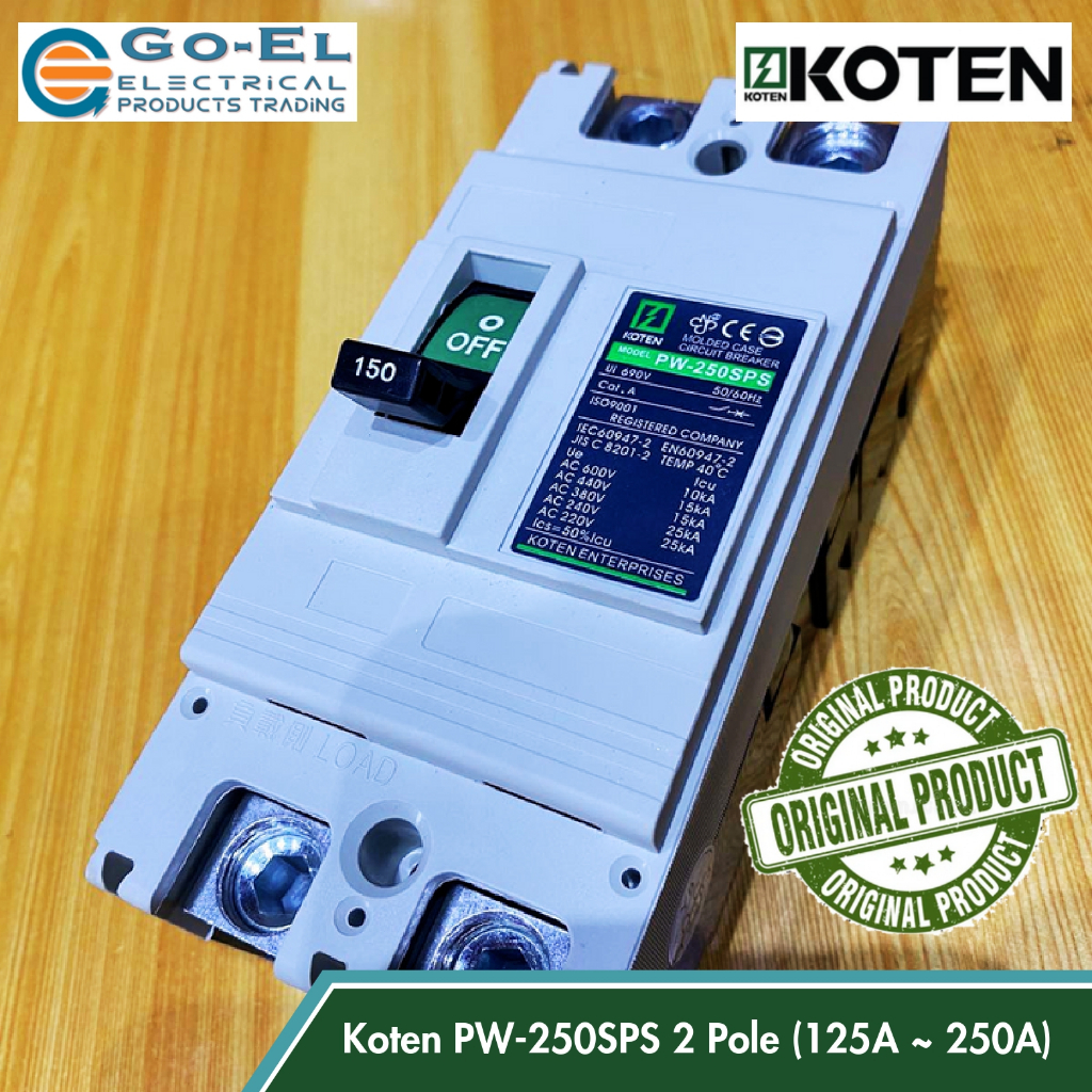 KOTEN TQD PW-250SPS Industrial Type Circuit Breaker 100~225A 2 Pole | Shopee Philippines