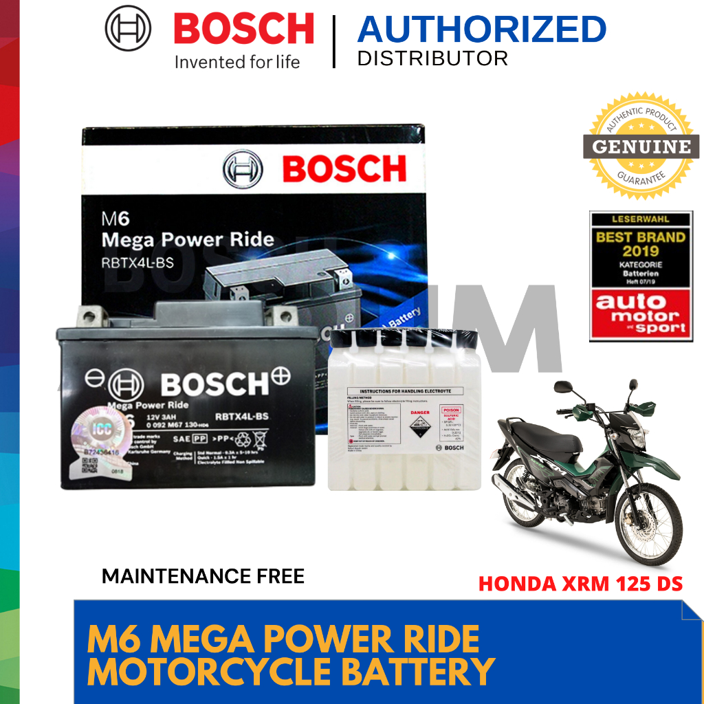Bosch 4L battery for Honda XRM 125 DS, Bosch Battery | Shopee Philippines