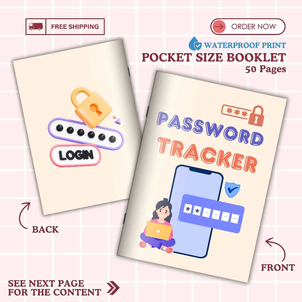 Password Tracker Pocket Size Stapled Booklet 25 Sheets (50 Pages ...