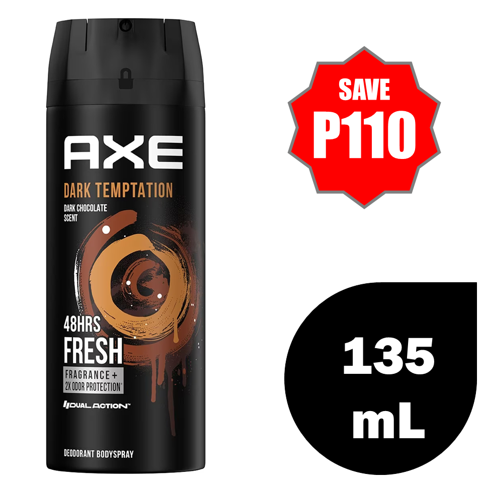 Axe Choco Dark Temptation Body Spray 135mL Deodorant Fragrance * SAVE ...