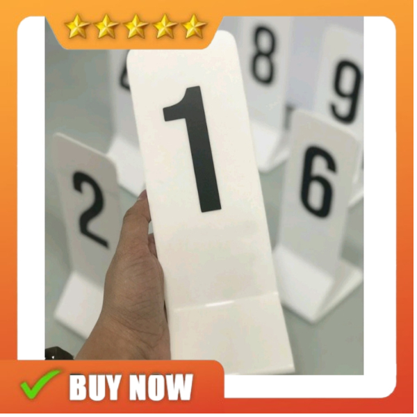 Table Numbers 1 - 10 , 1 - 100 stand made with white acrylic color ...