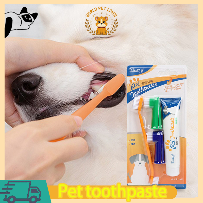 Pet Toothpaste Cleaning Supplies Care Edible Cat Dog Toothbrush and ...
