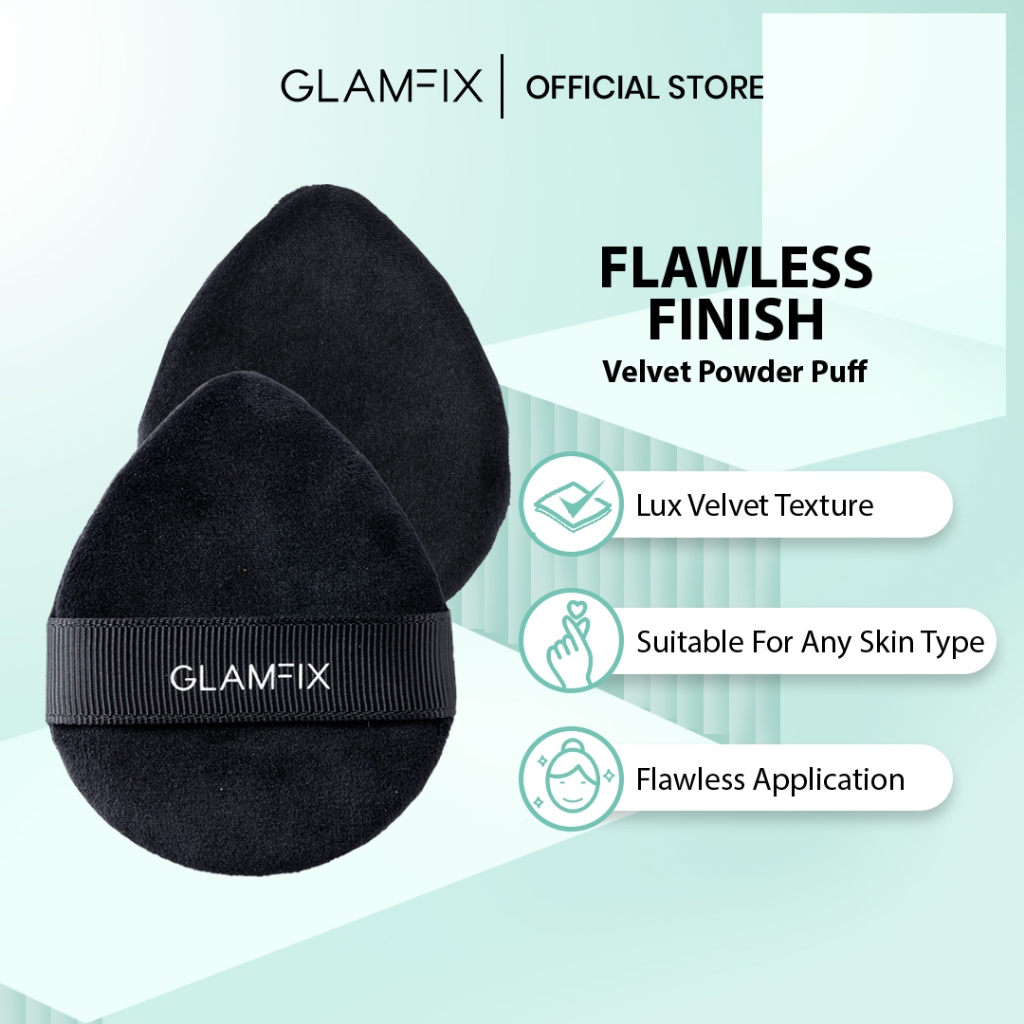 GLAMFIX Velvet Powder Puff- Triangle Powderpuff Soft FInger Puff Velvet ...