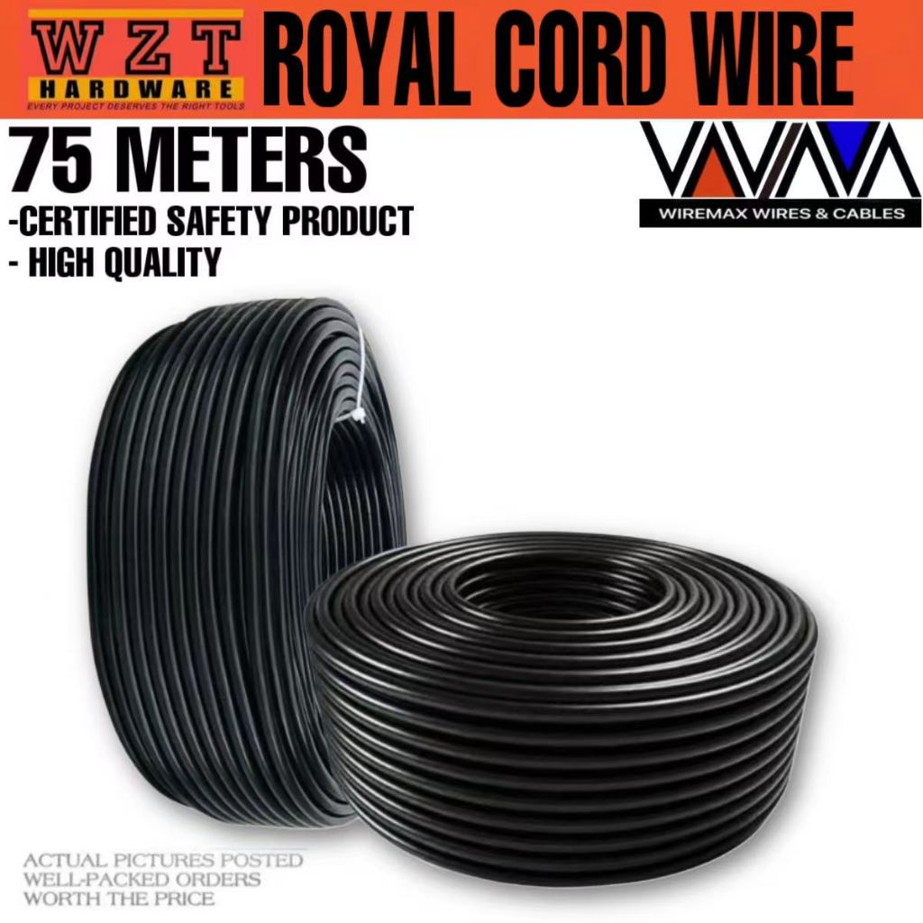 WIREMAX ROYAL CORD WIRE 2C / 3C ( 75 METERS / 1 ROLL ) 99% PURE COPPER ...