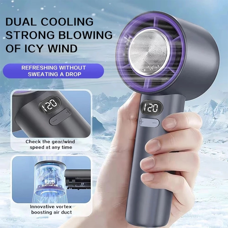 120 Level Cooler Handheld Turbo Fan Reachargeable High Speed Outdoor ...