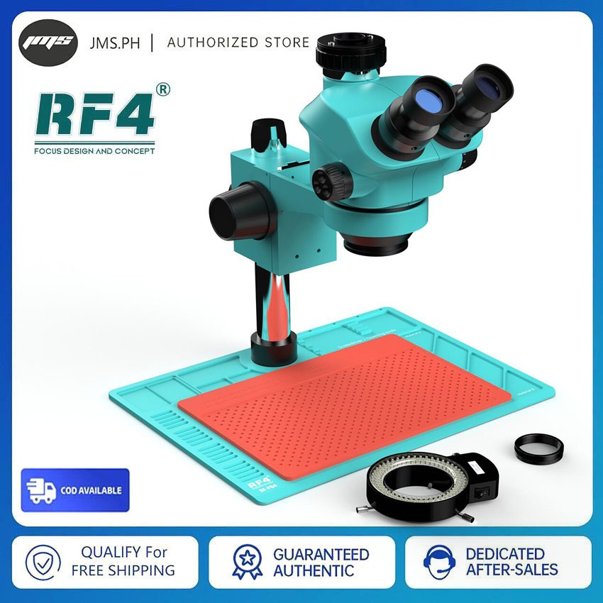 RF4 RF-7050-PO4 Synchronous Focusing Microscopes Triocular Microscope 7-50X Zoom Lens Microscope ...